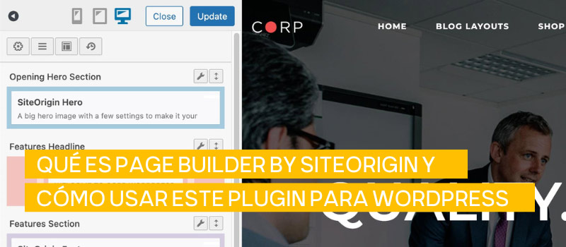 Page Builder by SiteOrigin plugin WordPress【Guía】