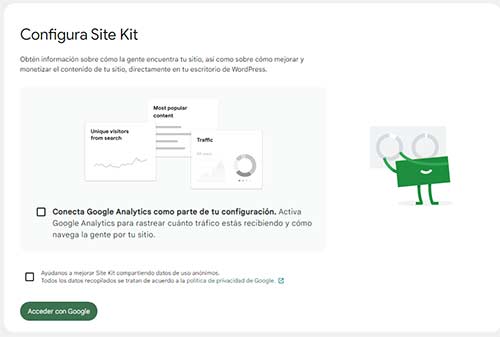 Cómo configurar Site Kit de Google en WordPress