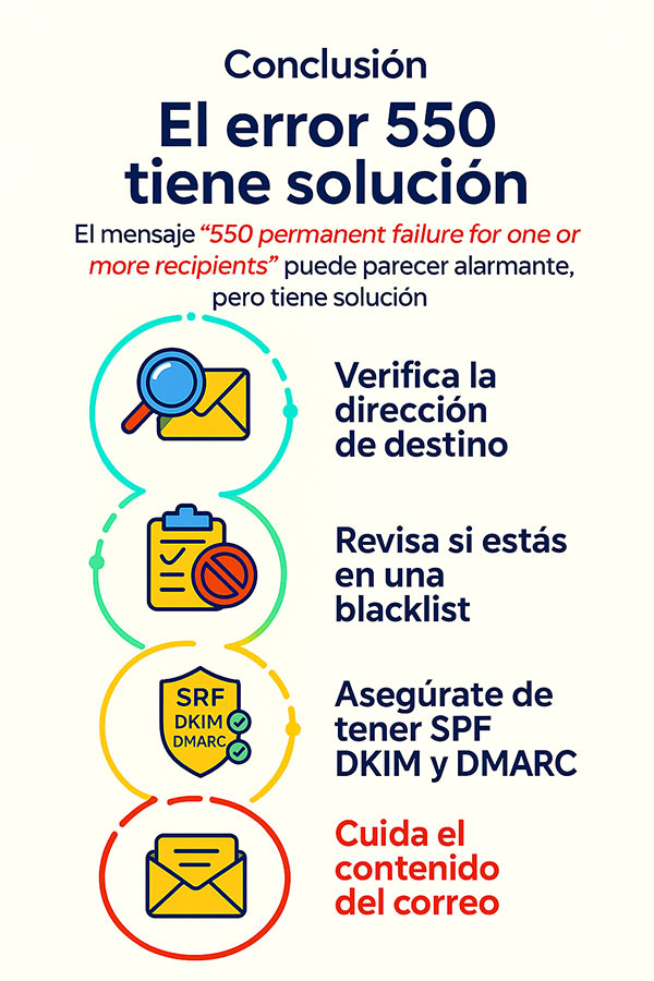 Qué significa el error 550 permanent failure 【Solución】